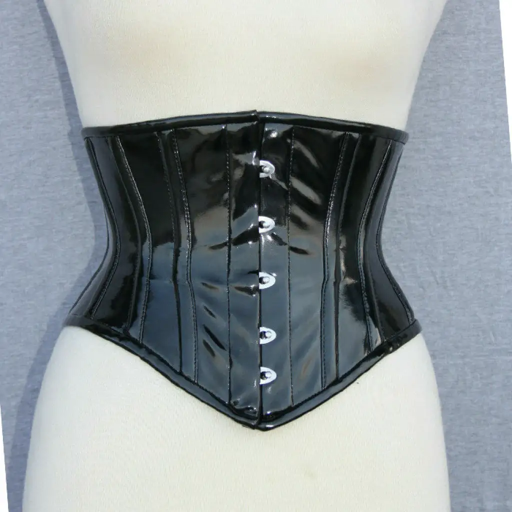 Black Magic Vinyl Underbust Corset | Women's Glossy PVC Corset
