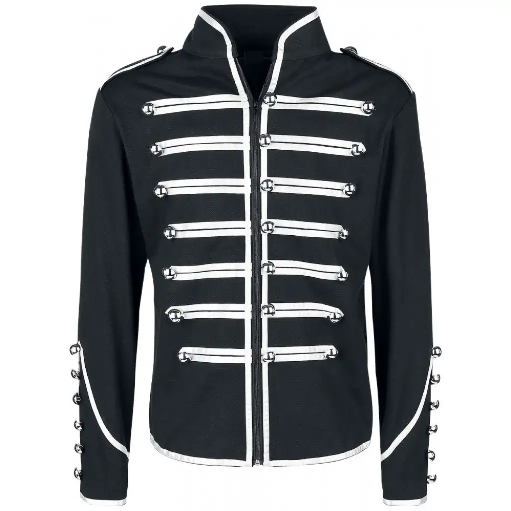 Men Military Parade Marching Drummer Jacket Gothic Army Band Jacket