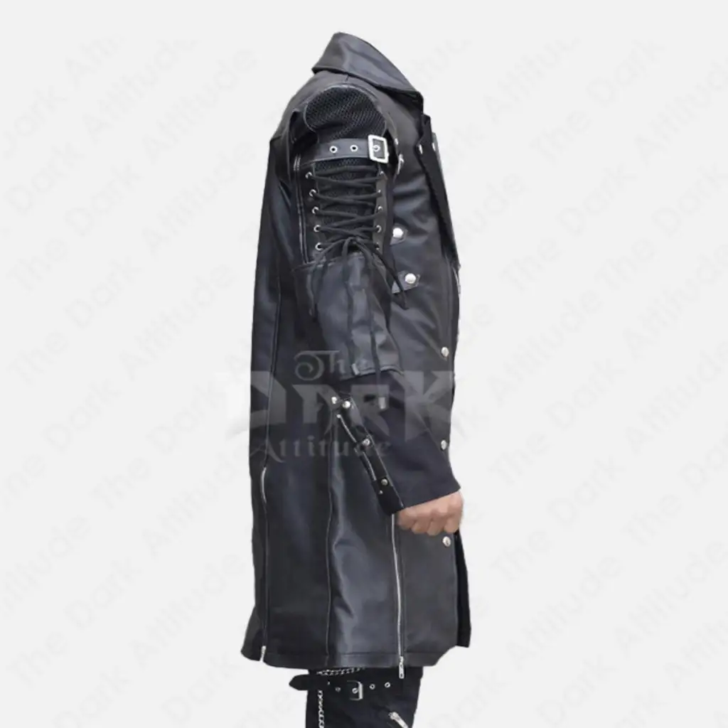 Vampire Hunter Trench Coat Men's: Dark Gothic Poison Leather Coat