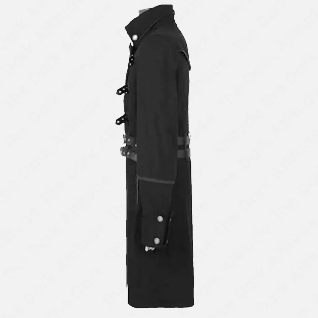 Goth Military Officers Coat | Men Double Breast Belt Coat