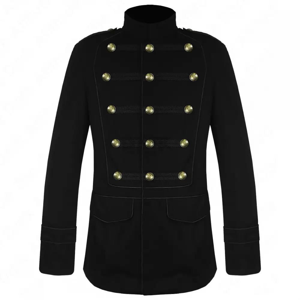 Gothic Military Parade Jacket: Black Pipers Drummer jacket