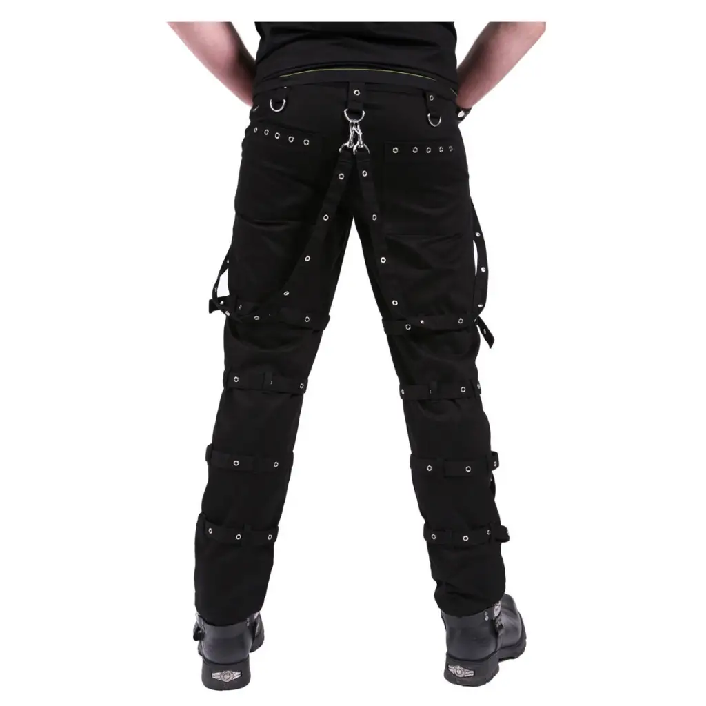 Punk Rock Star Disco Pant | Black Buckle Straps Gothic Pants Mens